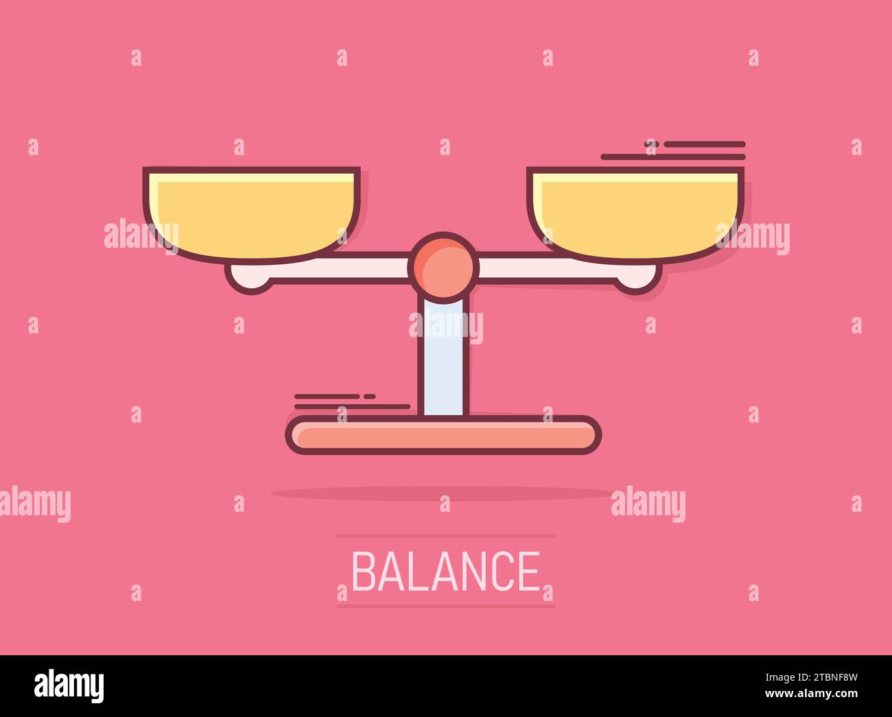 Vector cartoon scale weigher icon in comic style. Weigher sign ...
