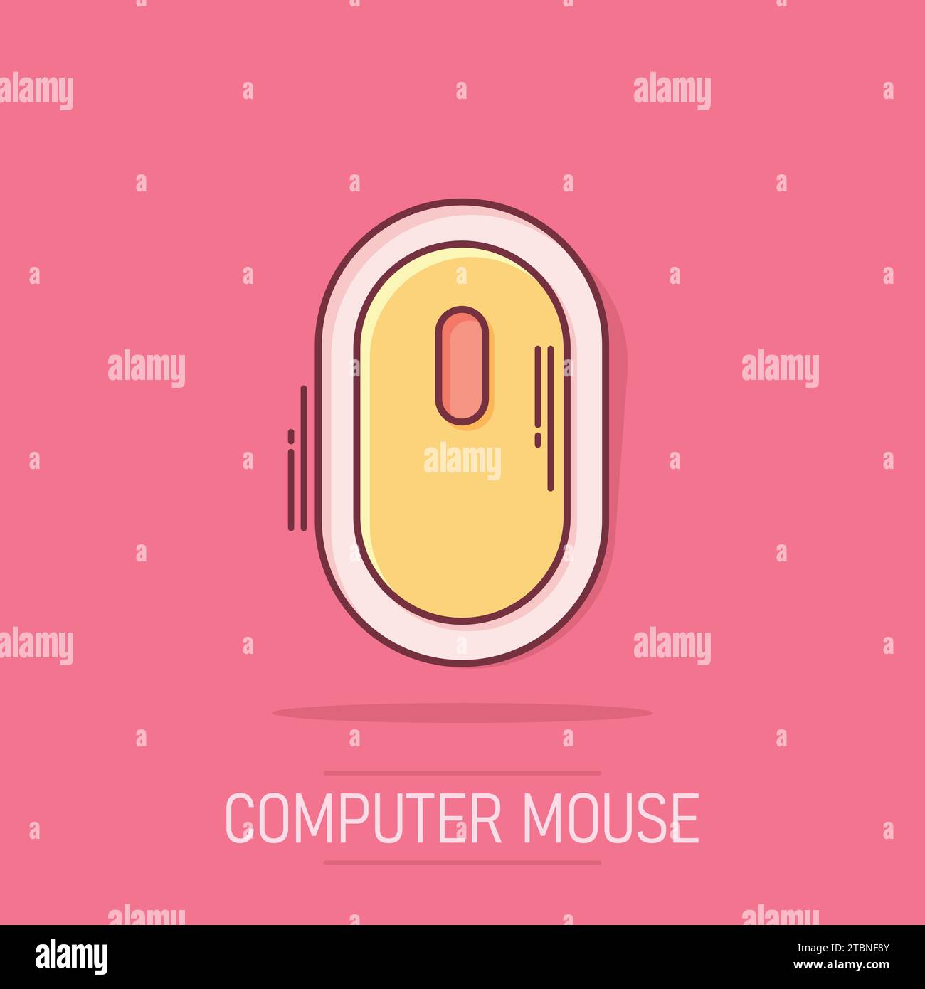 Vector cartoon computer mouse icon in comic style. Computer cursor sign ...