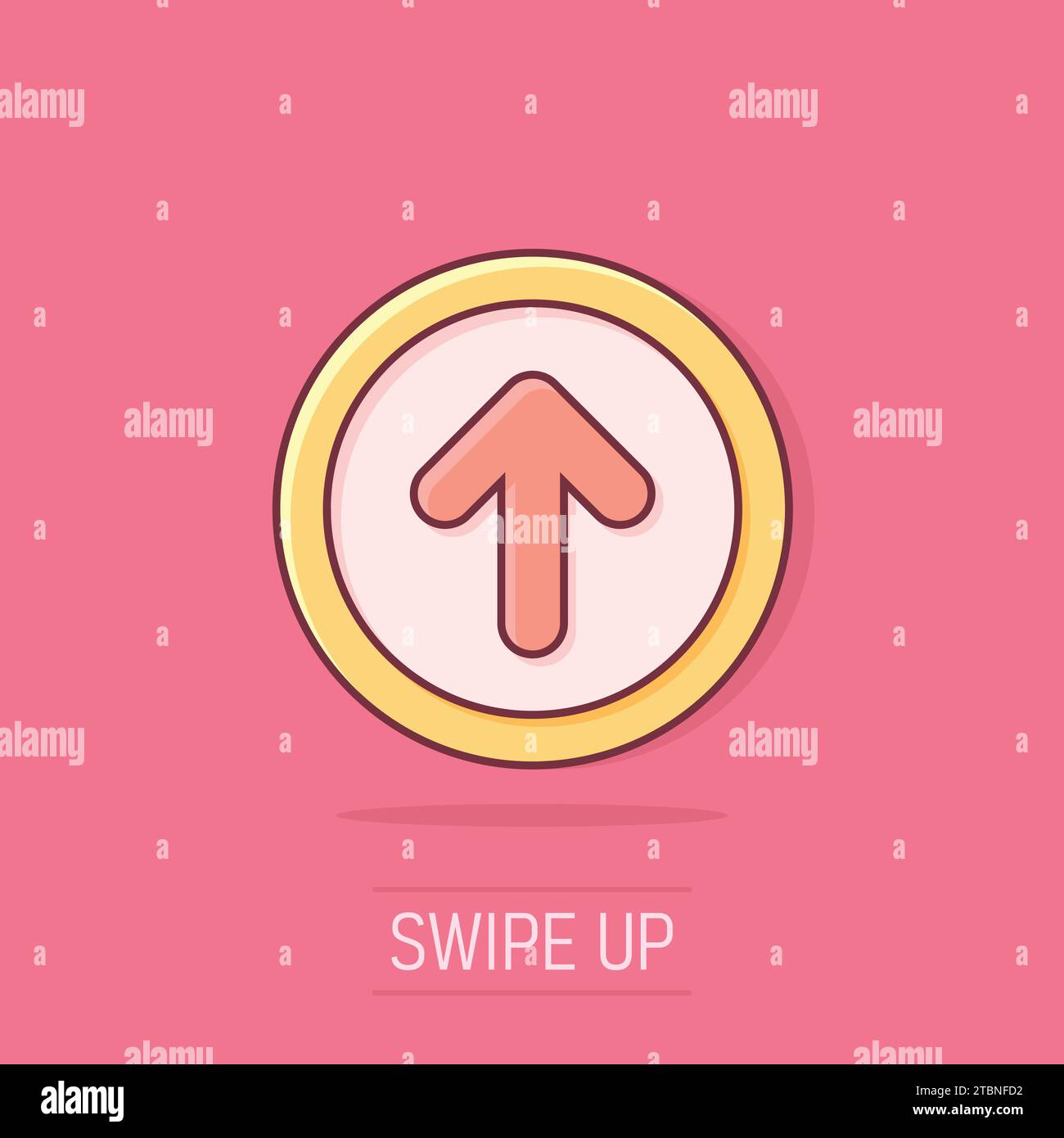 Vector cartoon arrow up icon in comic style. Forward arrow sign ...