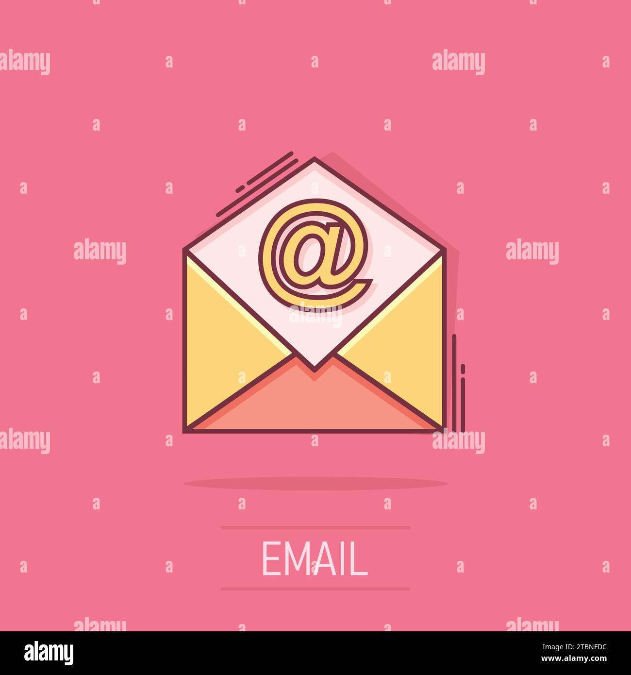 Vector cartoon mail envelope icon in comic style. Email sign ...