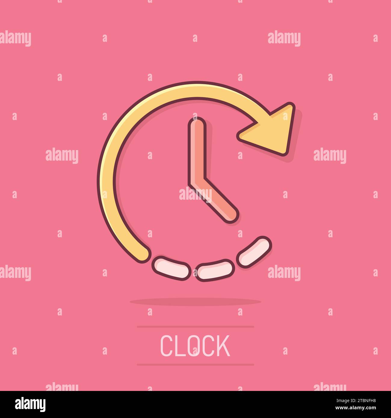 Vector cartoon clock time icon in comic style. Timer sign illustration ...