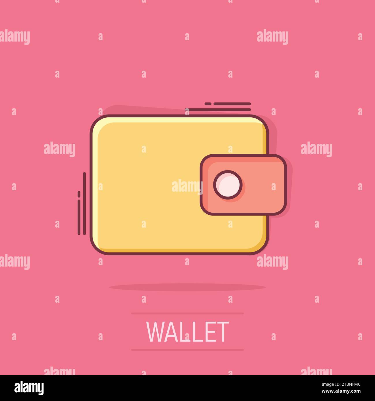Vector cartoon wallet icon in comic style. Money purse sign ...