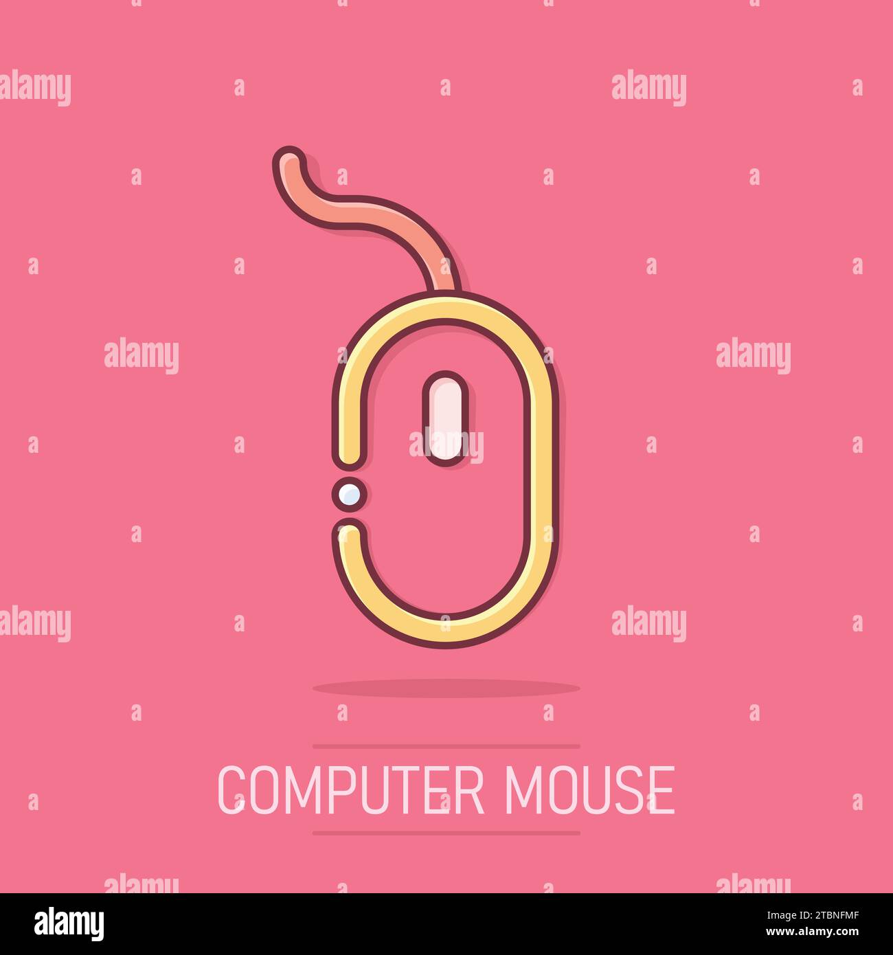Vector cartoon computer mouse icon in comic style. Computer cursor sign ...