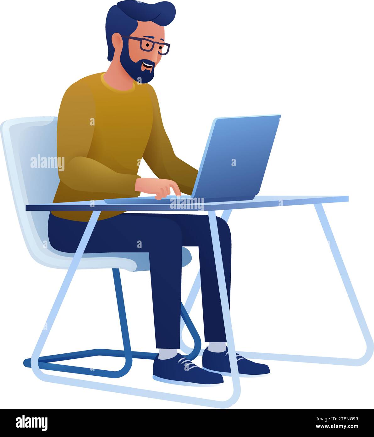 Man using computer video call Cut Out Stock Images & Pictures - Alamy