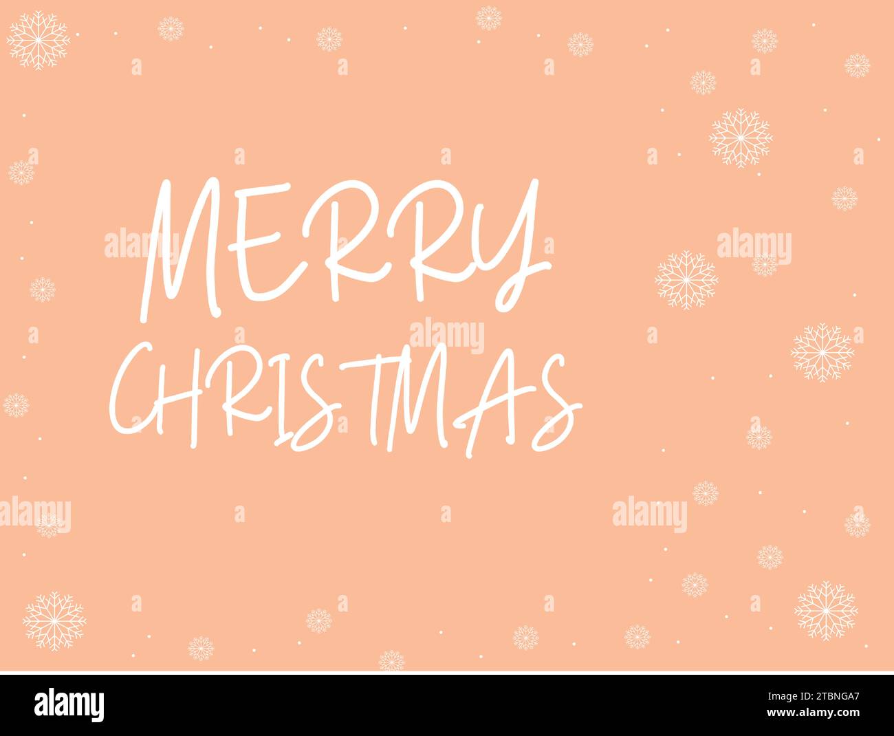 Merry Christmas Greeting Card on Peach Fuzz background. Perfect for ...
