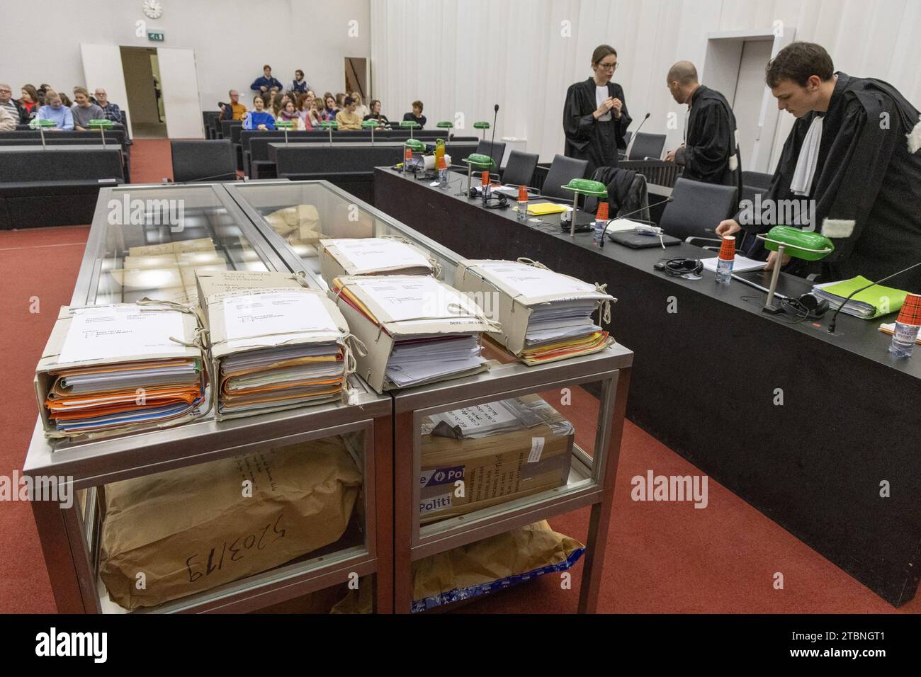Gent, Belgium. 08th Dec, 2023. Pieces of evidence pictured during the ...