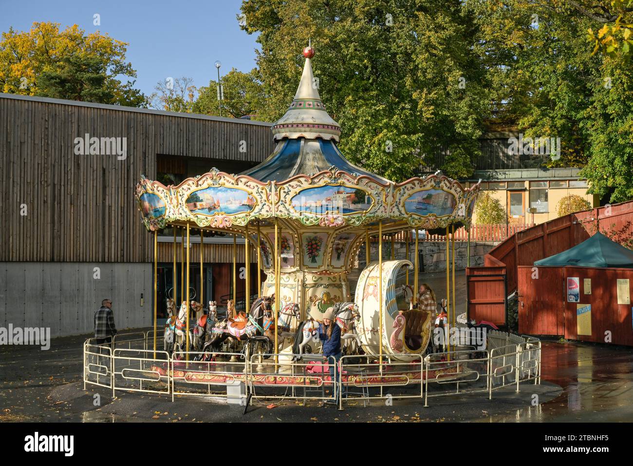Kinderkarussell, Freilichtmuseum Skansen, Djurgarden, Stockholm ...