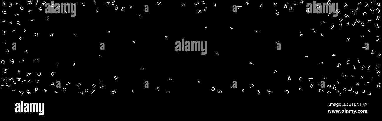 Falling Numbers Big Data Concept Binary White Random Flying Digits Sublime Futuristic Banner