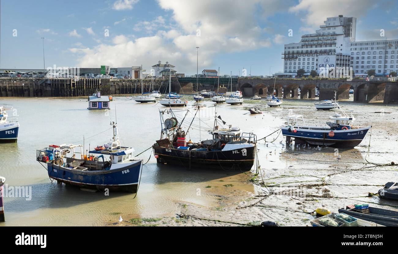 Folkestone, Kent ,uk August 1, 2023 Summers day at Folkstone Harbour ...