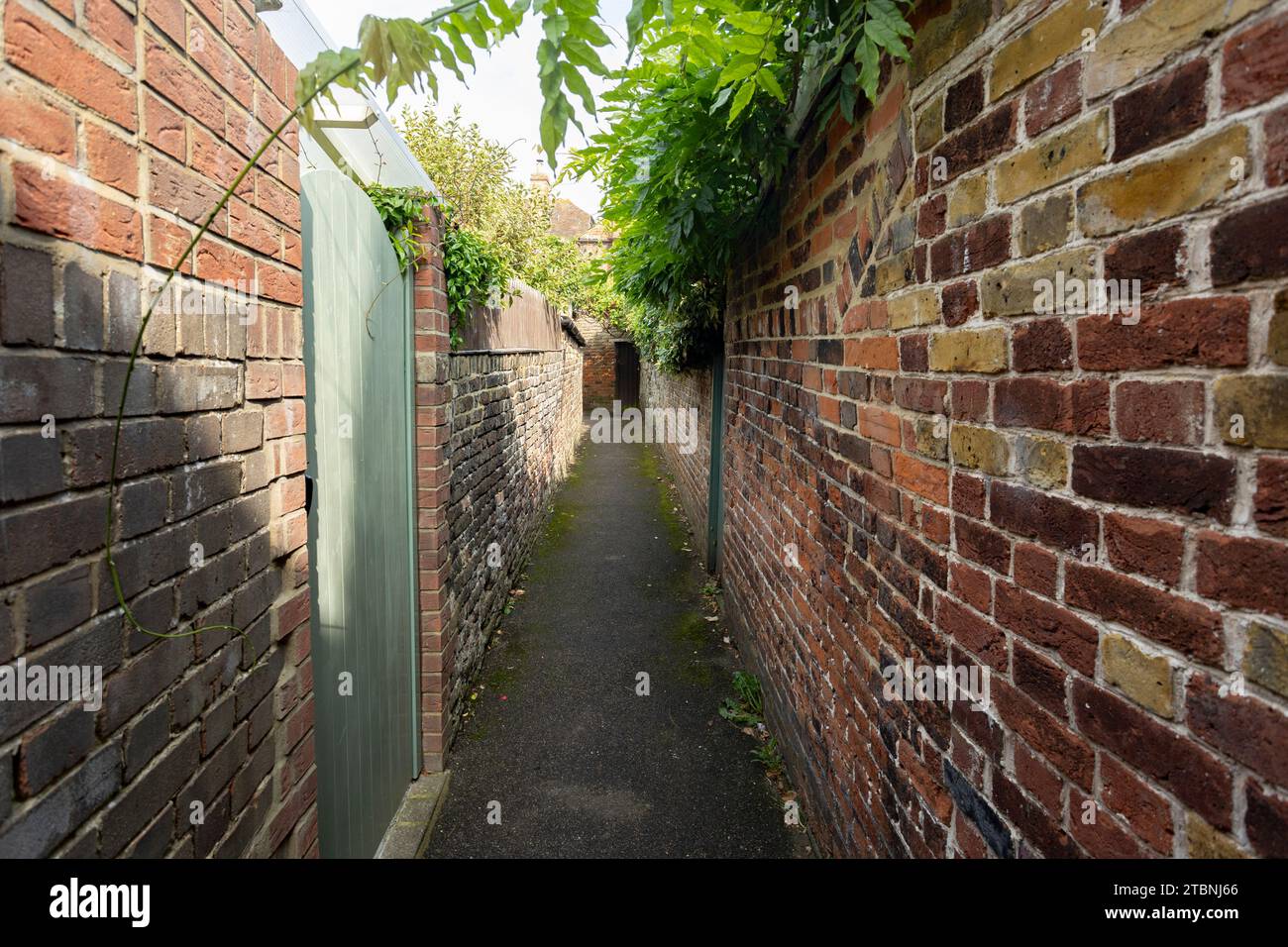 View of a Long Dark Alley in an Inner City District Stock Photo - Alamy