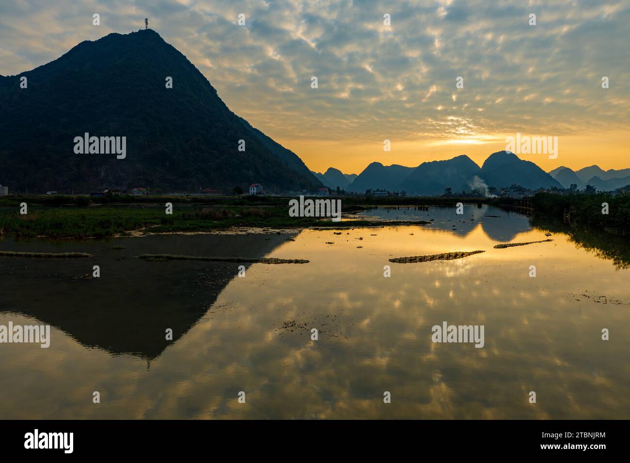 The Bac Son Valley of Vietnam at Sunset Stock Photo - Alamy