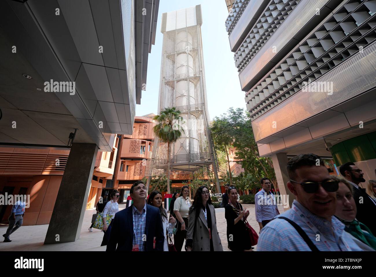 People visit Masdar City near Abu Dhabi, United Arab Emirates, as Dubai ...