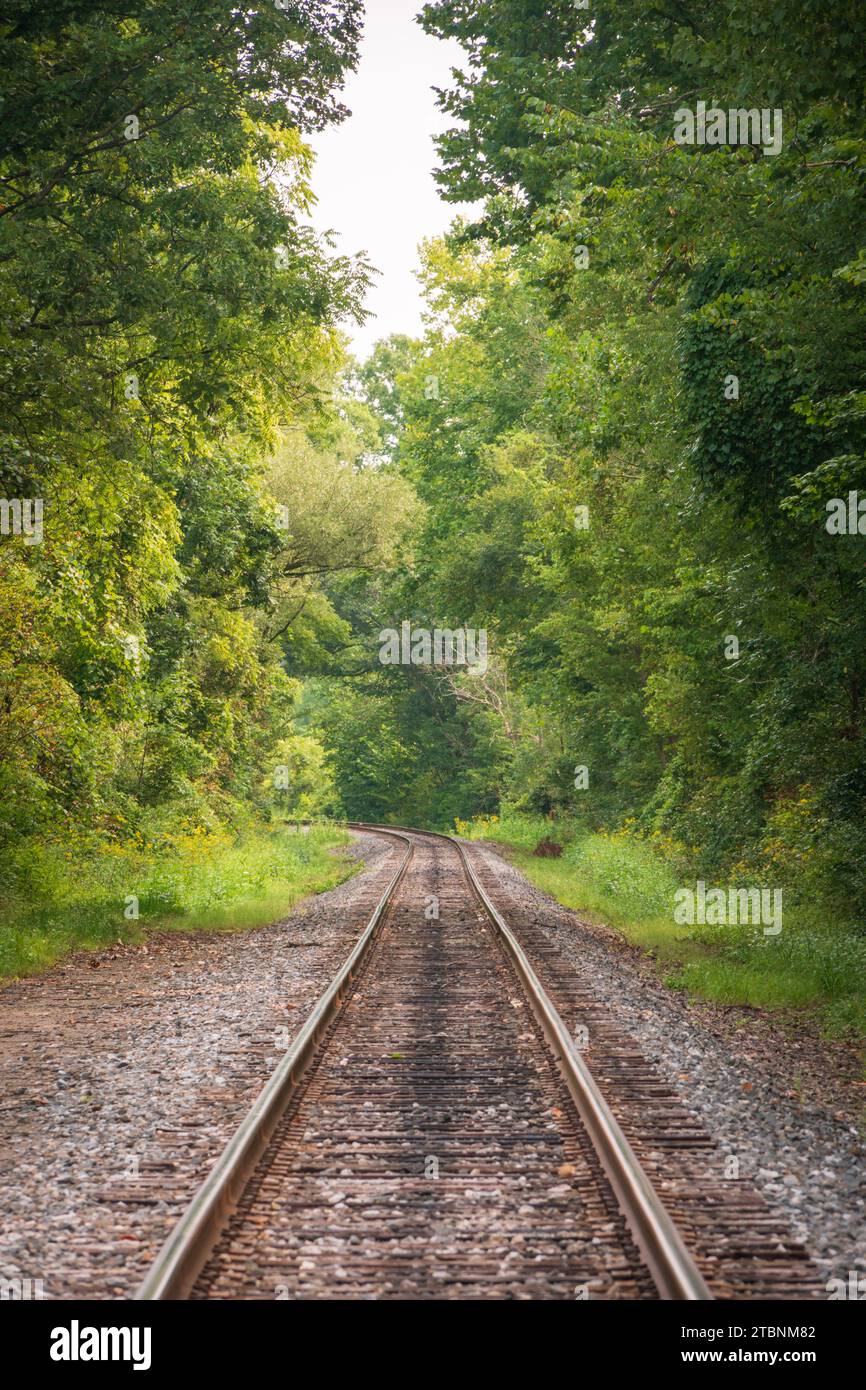 Train Tracks at Cuyahoga Valley National Park in Ohio, USA Stock Photo ...