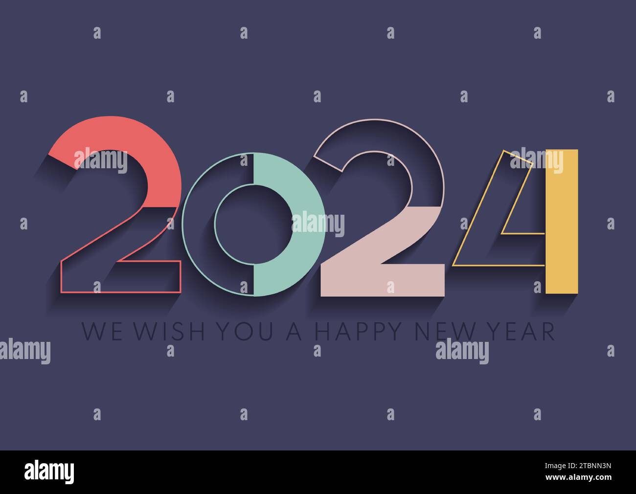 Happy New Year background with a modern abstract numbers design Stock ...