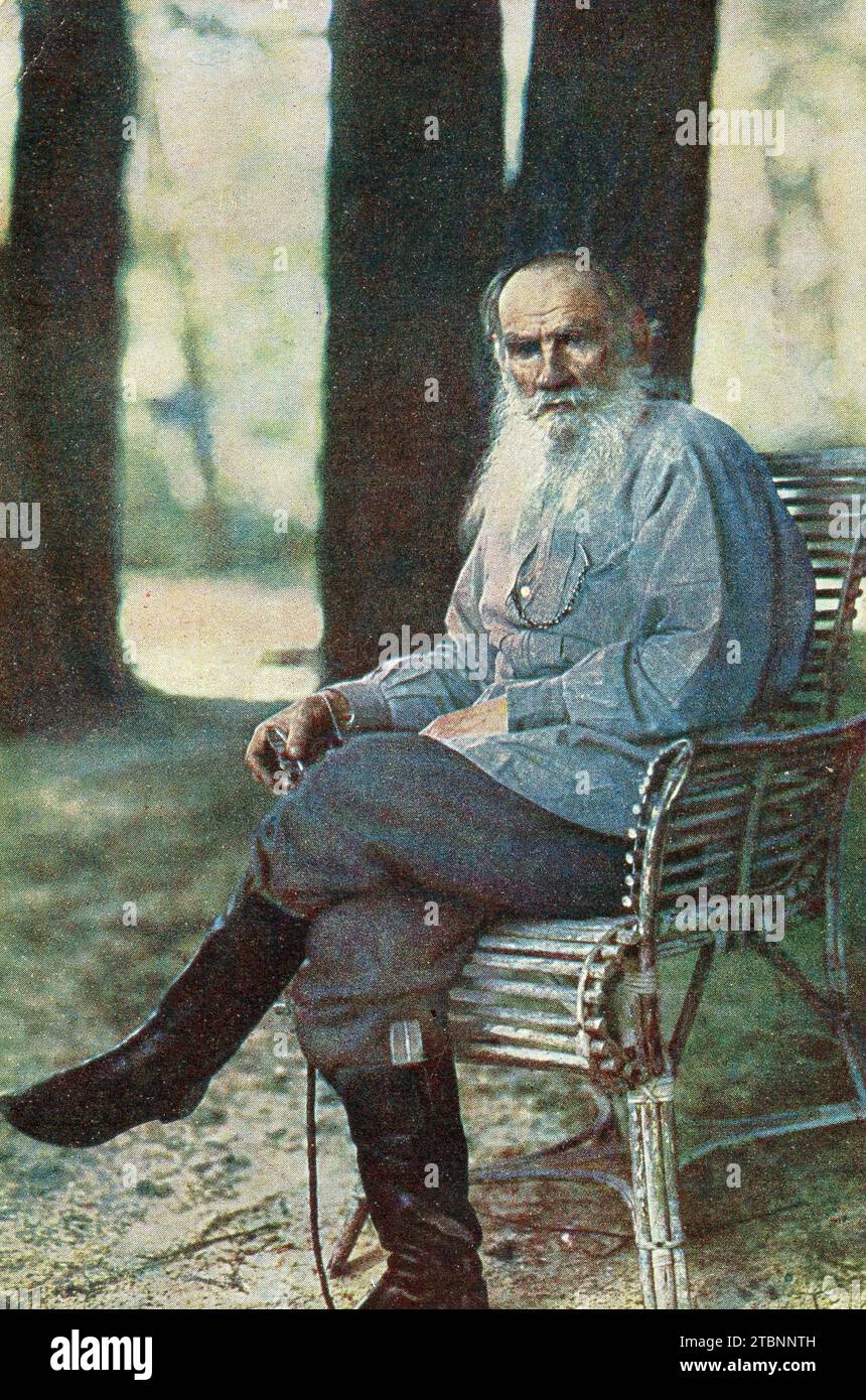 Color photograph of Lev Nikolayevich Tolstoy (Russian: Лев Николаевич ...