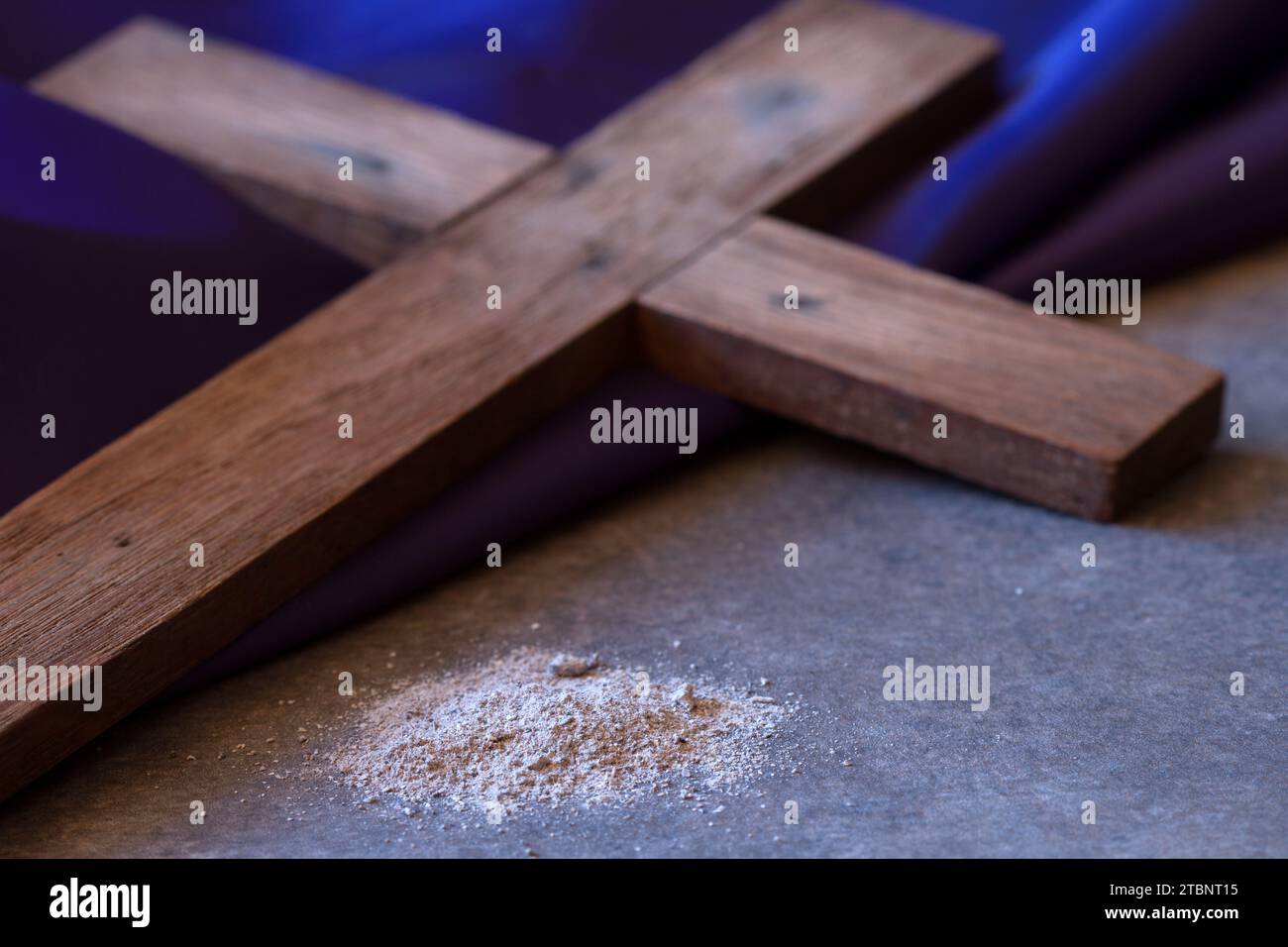 Cross and ash, Lent beginning, ash wednesday concept Stock Photo - Alamy