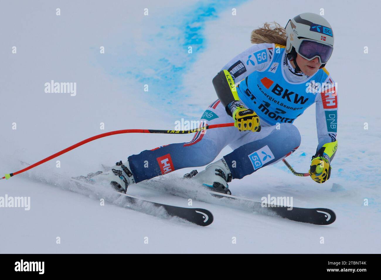 Norway's Ragnhild Mowinckel speeds down the course during an alpine ski ...