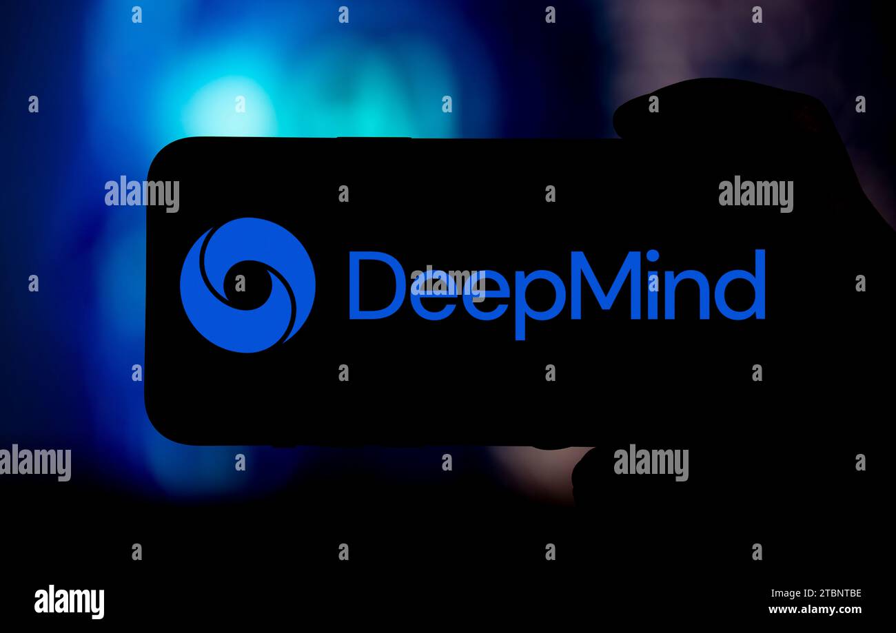 December 8, 2023: Guwahati, India. 8 December 2023. In this photo illustration a Deepmind logo ...