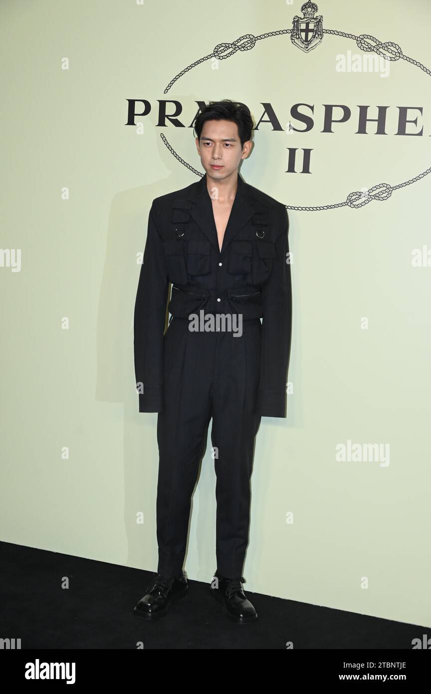 Chinese actor Li Xian attends the Prada activity in Shanghai, China ...