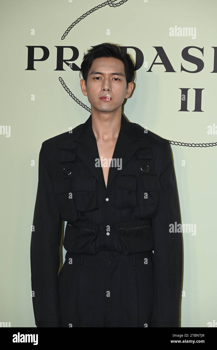 Chinese actor Li Xian attends the Prada activity in Shanghai, China ...