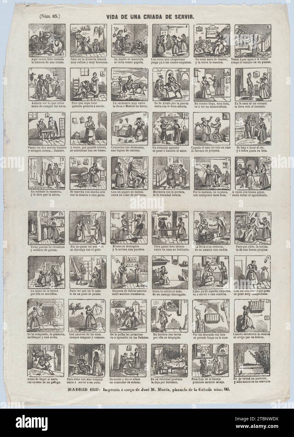 Broadside with 48 scenes depicting the life of a servant girl 1978 by ...