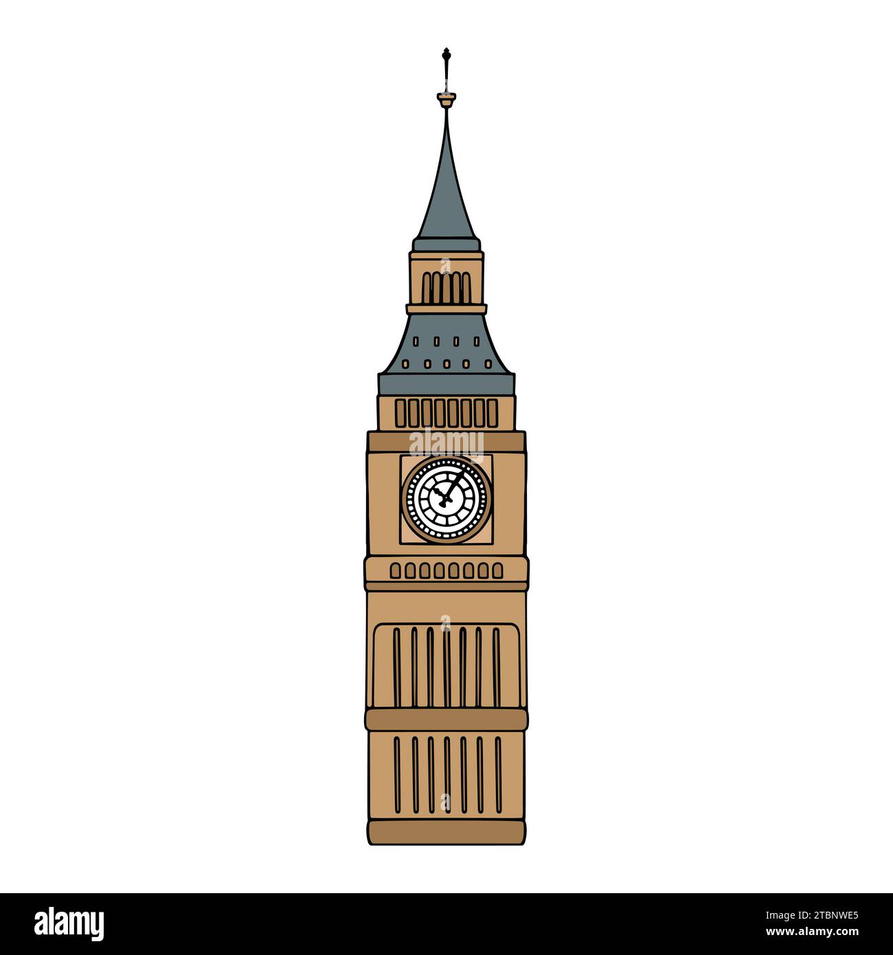 Big Ben . flat vector illustration isolate on a white background. easy ...