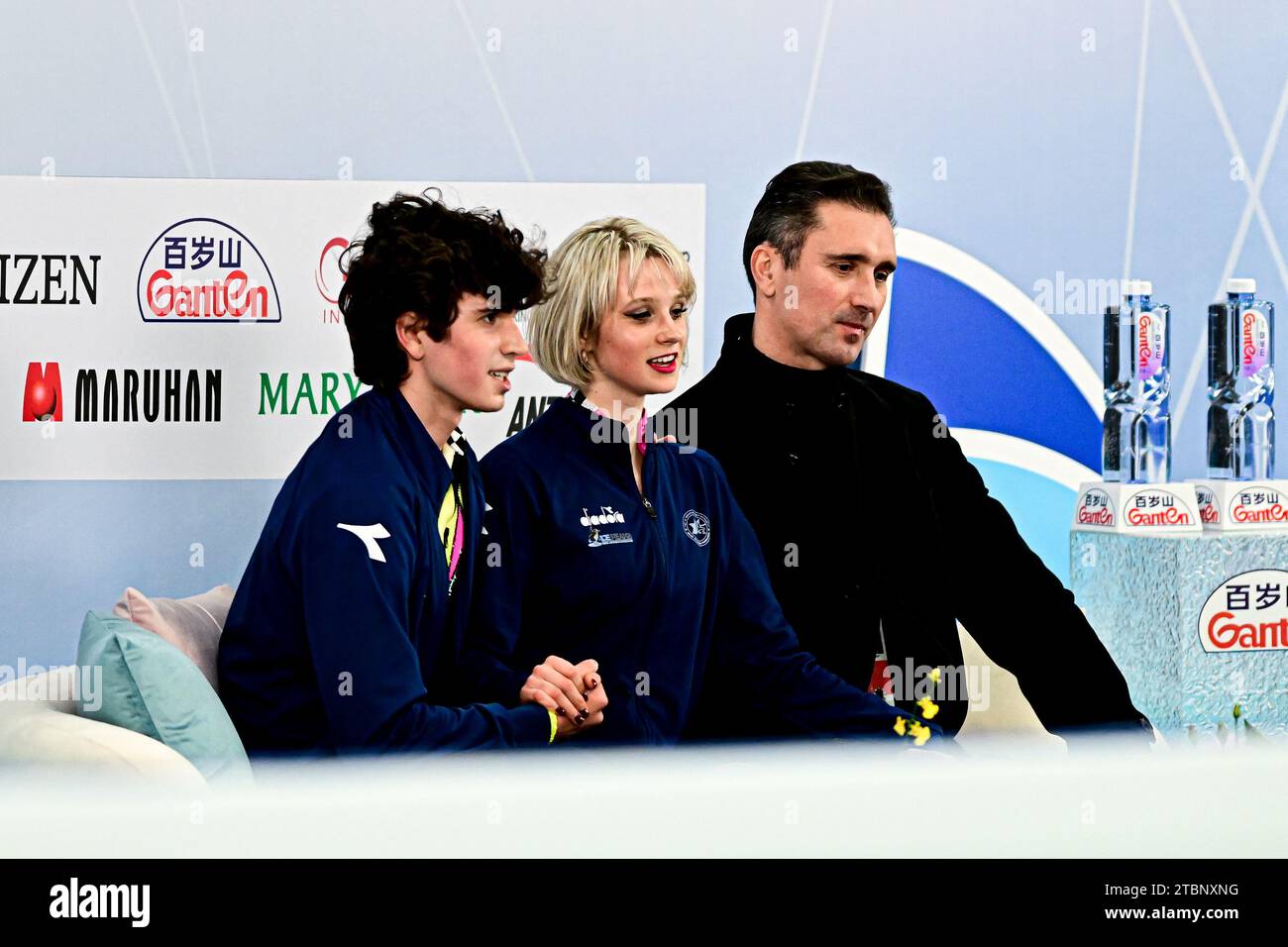 Elizabeth TKACHENKO & Alexei KILIANOV (ISR), at Kiss & Cry, during ...