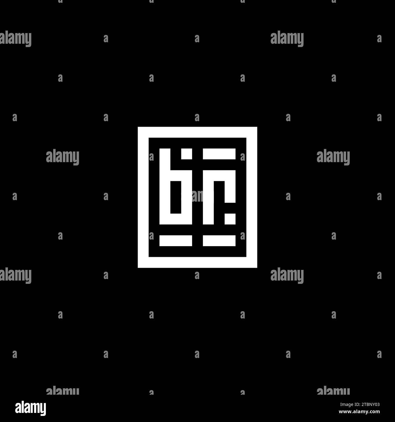 BR initial logo with square rectangular shape style design ideas Stock ...