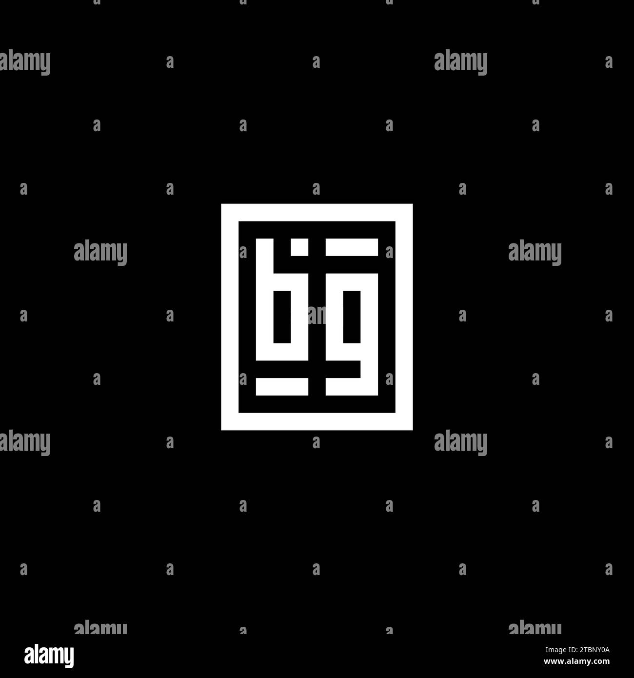 BG initial logo with square rectangular shape style design ideas Stock ...