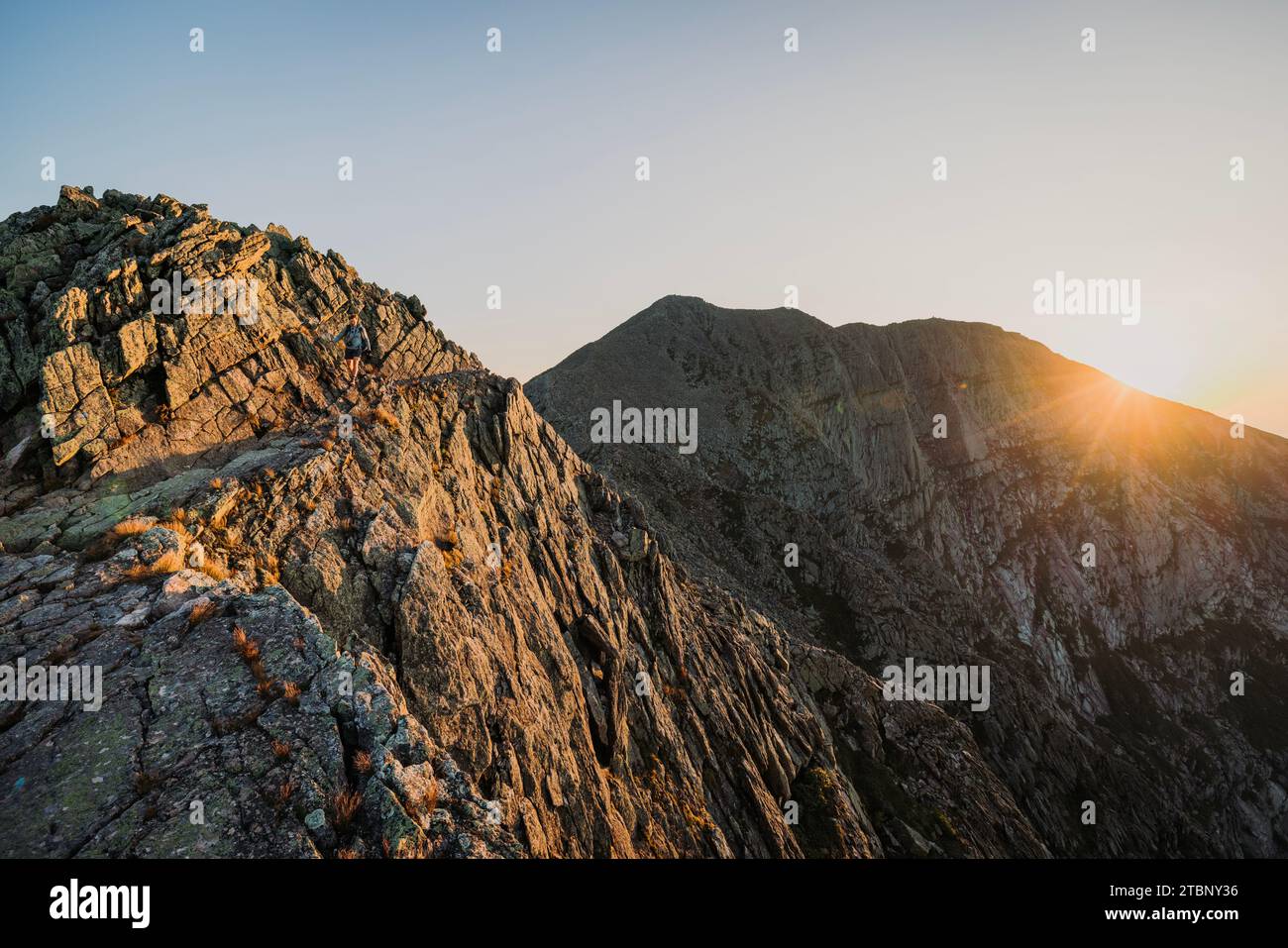 View of Katahdin and Knife Edge at sunset, Baxter State Park, Maine ...