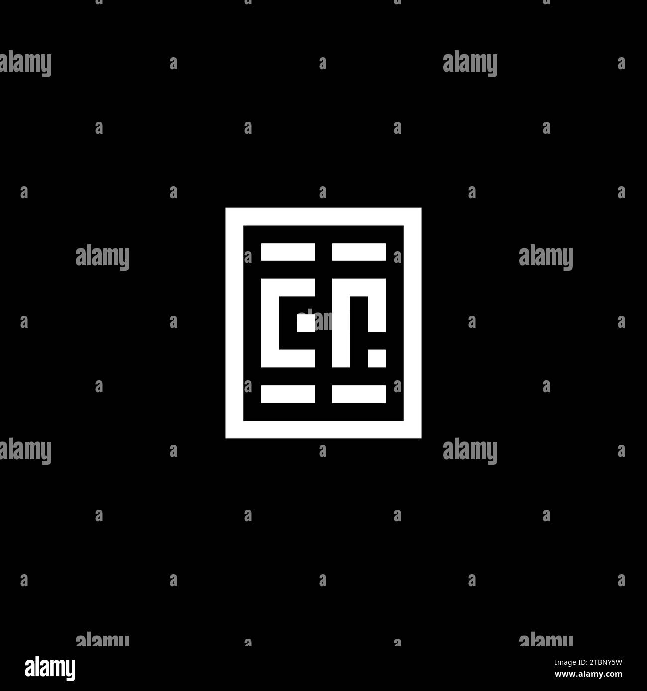 CR initial logo with square rectangular shape style design ideas Stock ...