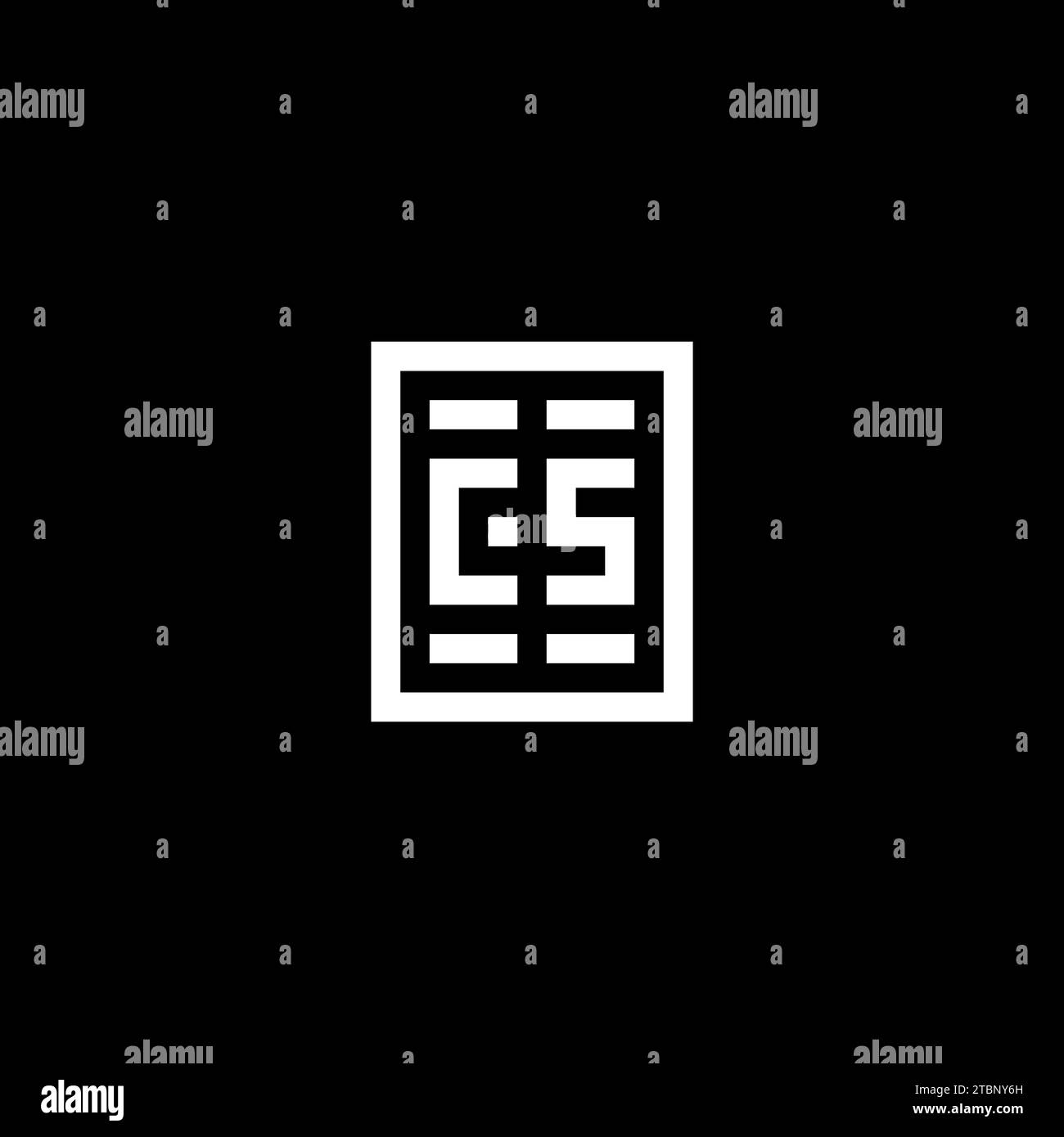 CS initial logo with square rectangular shape style design ideas Stock ...