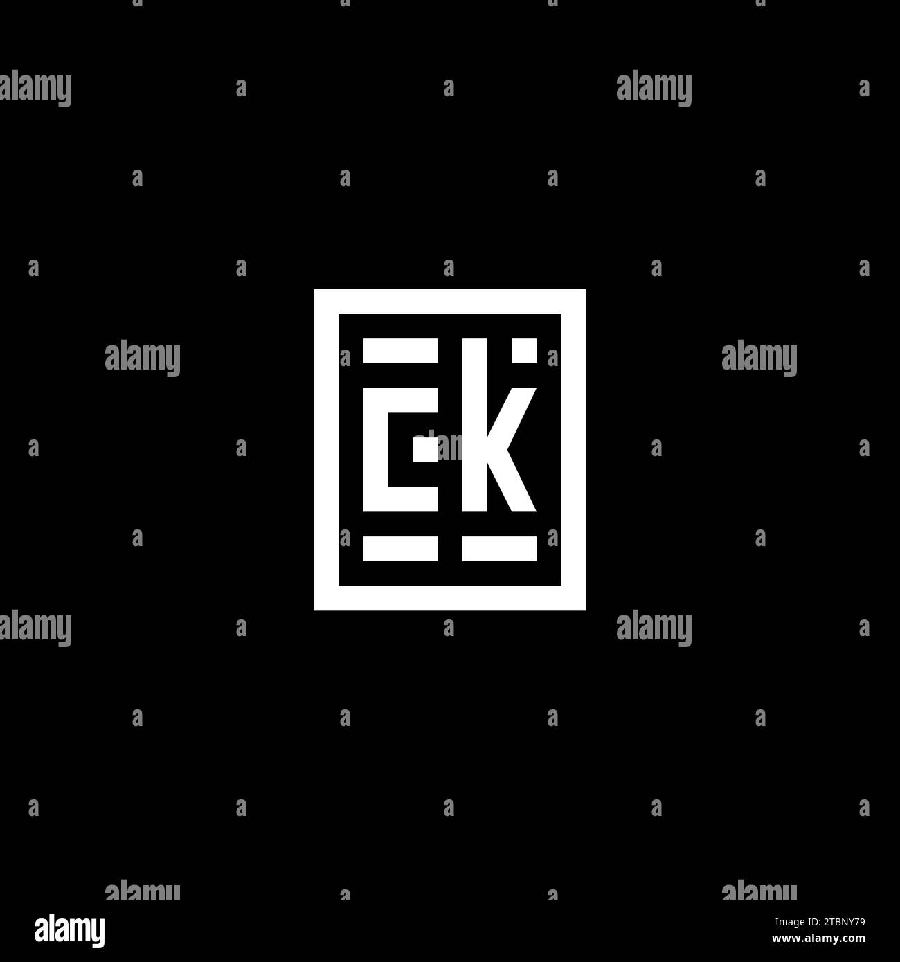 CK initial logo with square rectangular shape style design ideas Stock ...