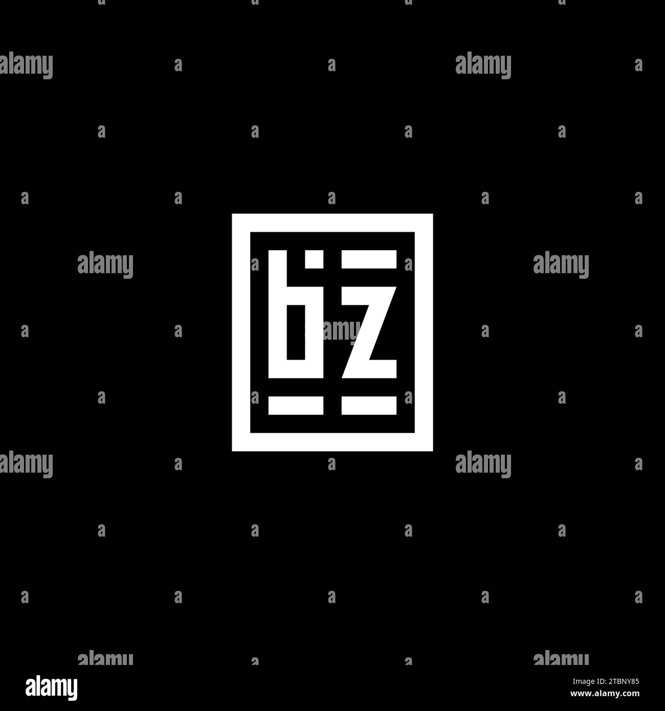 BZ initial logo with square rectangular shape style design ideas Stock ...