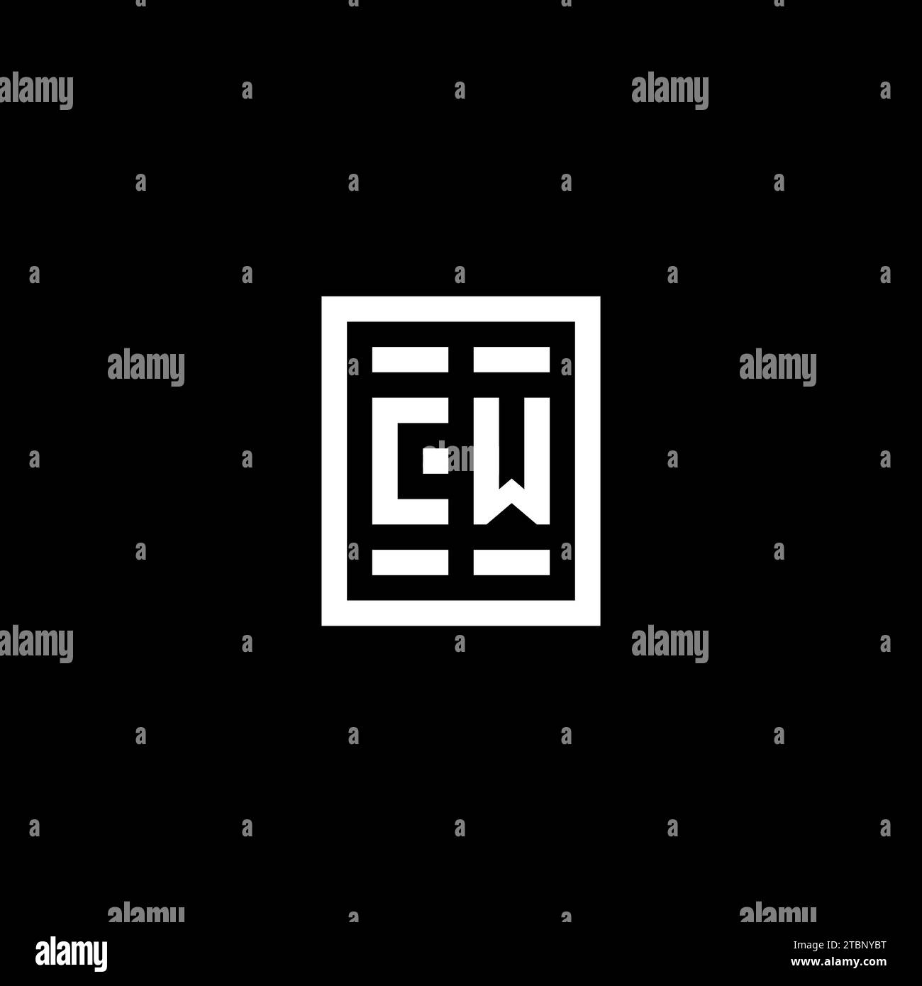 CW initial logo with square rectangular shape style design ideas Stock ...
