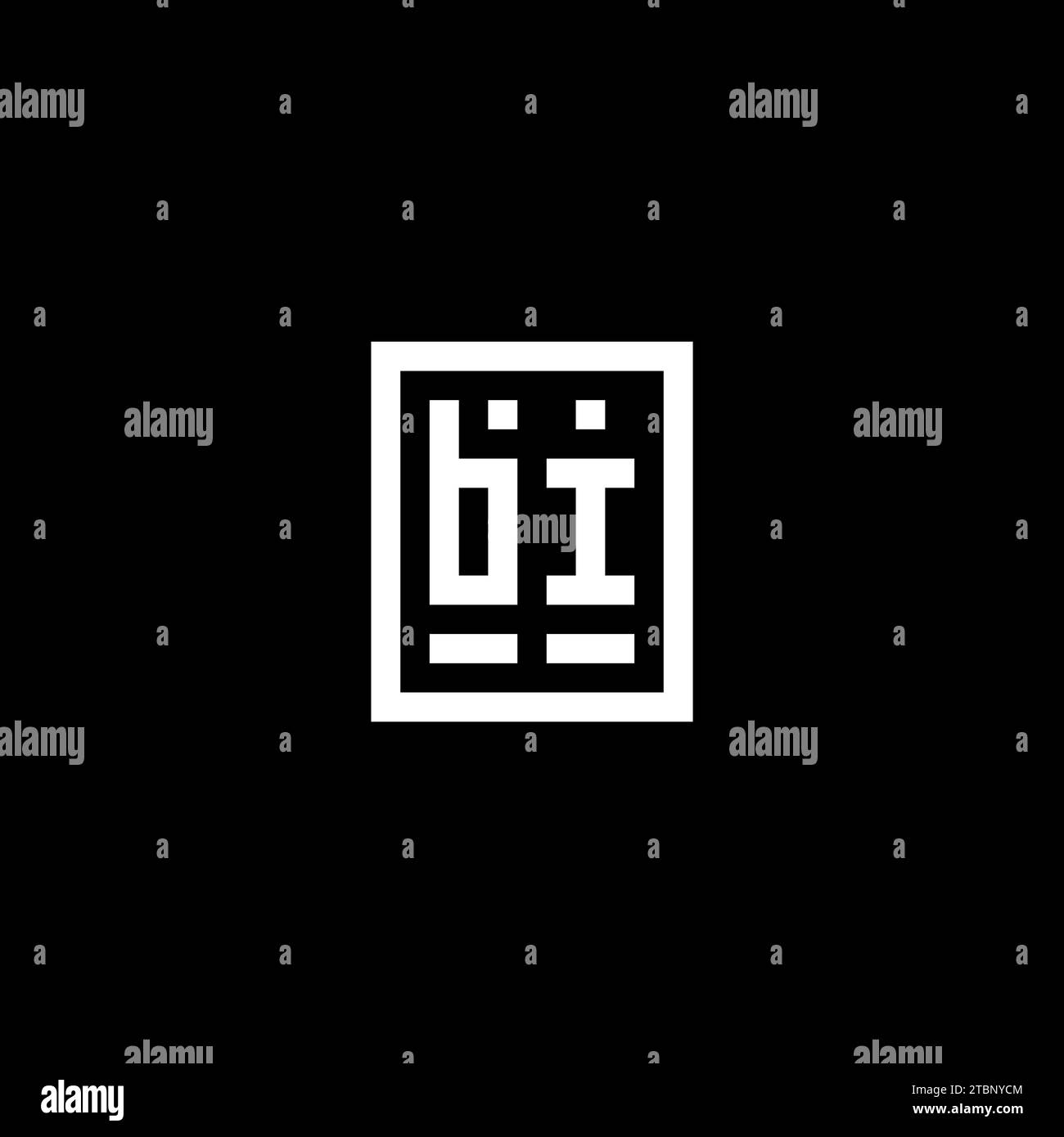 BI initial logo with square rectangular shape style design ideas Stock ...