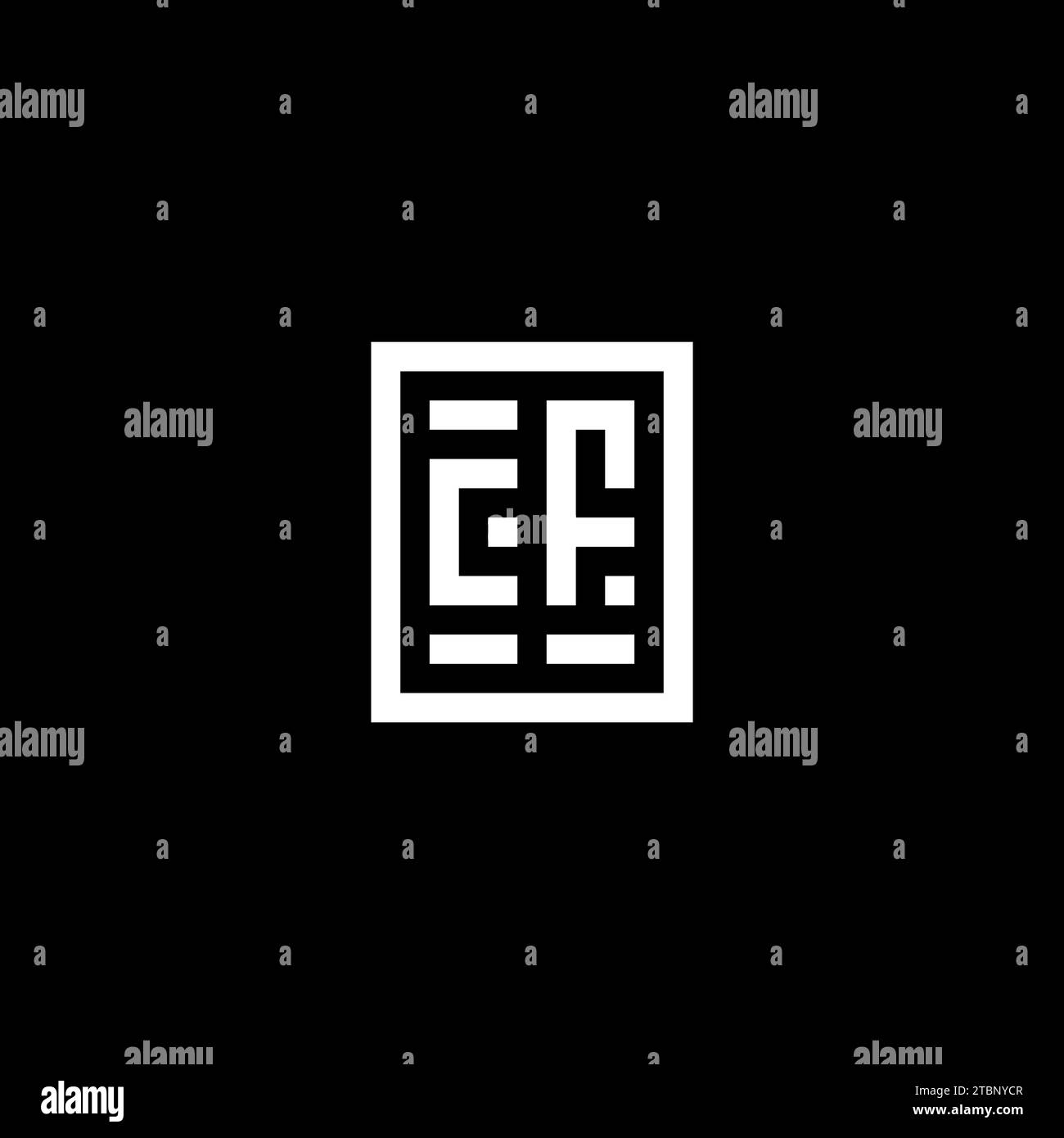 CF initial logo with square rectangular shape style design ideas Stock ...