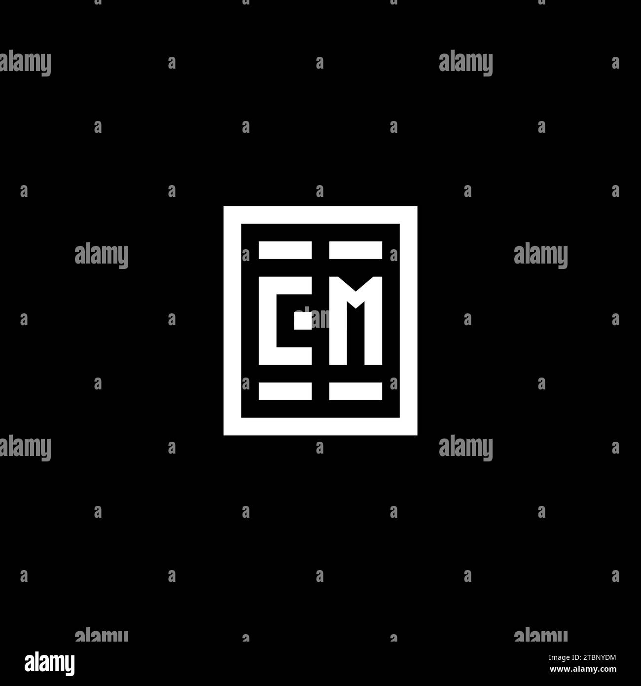 CM initial logo with square rectangular shape style design ideas Stock ...