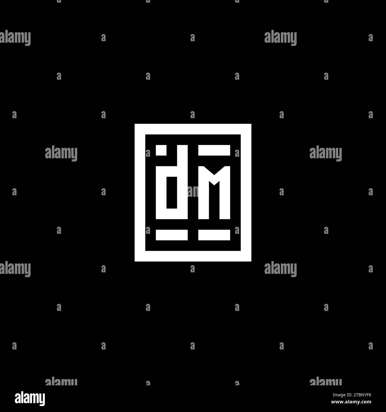 DM initial logo with square rectangular shape style design ideas Stock ...