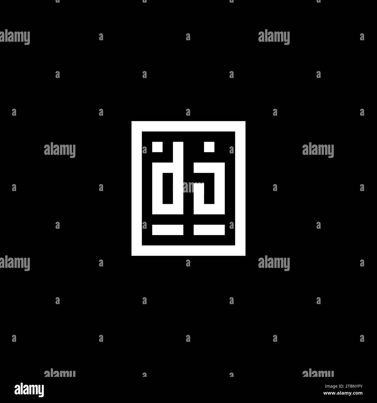 DJ initial logo with square rectangular shape style design ideas Stock ...