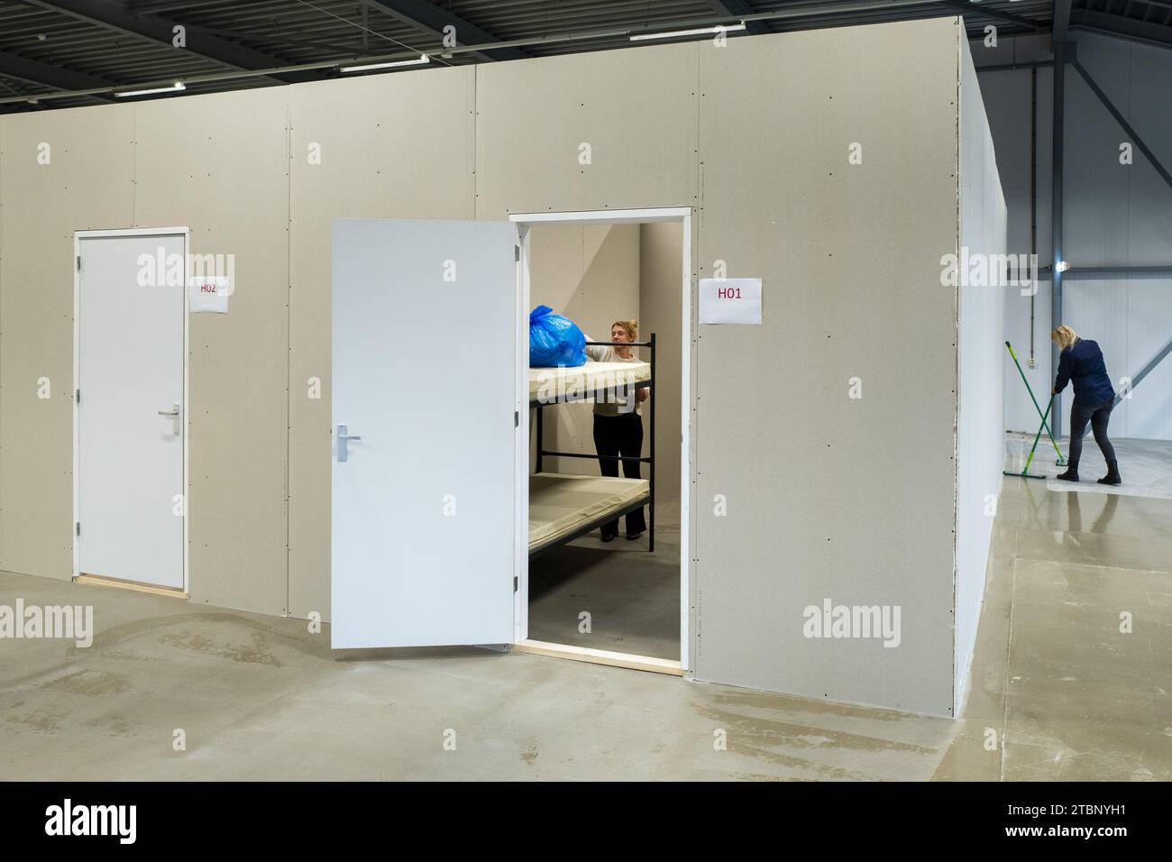 GRONINGEN - The interior of the crisis shelter for asylum seekers in ...