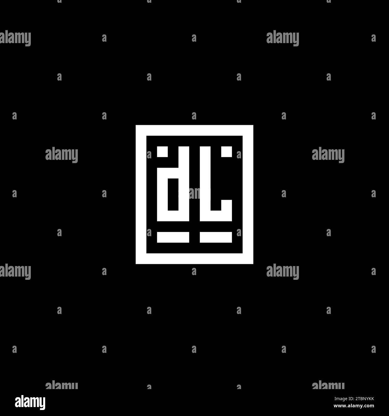 DL initial logo with square rectangular shape style design ideas Stock ...