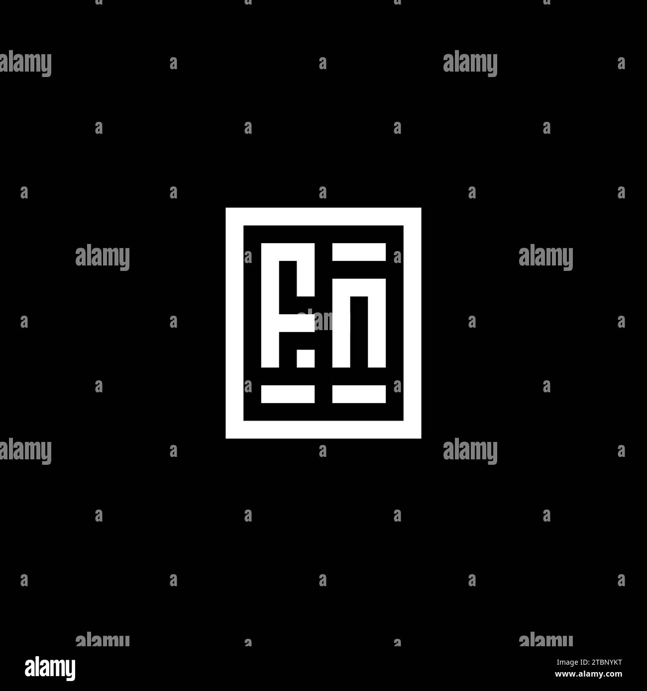 FN initial logo with square rectangular shape style design ideas Stock ...