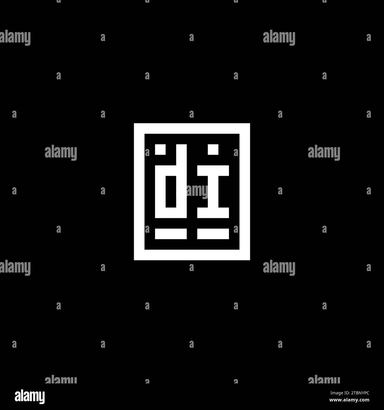 DI initial logo with square rectangular shape style design ideas Stock ...