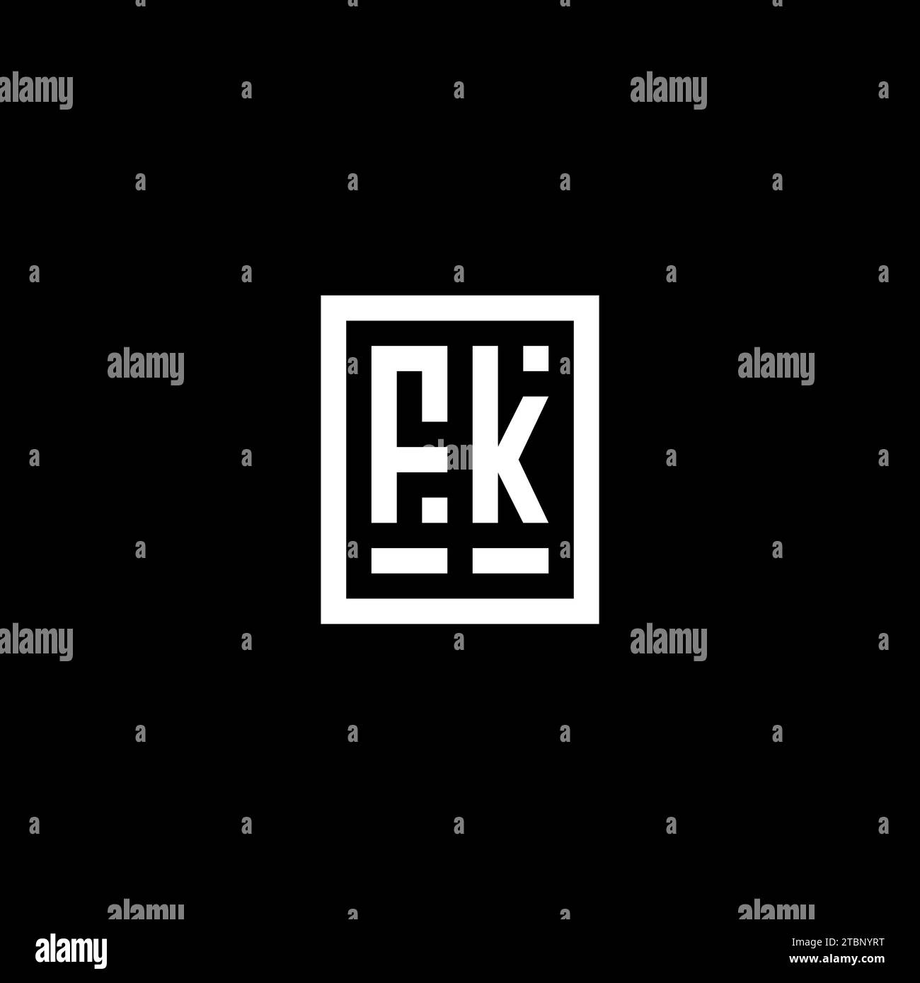 FK initial logo with square rectangular shape style design ideas Stock ...