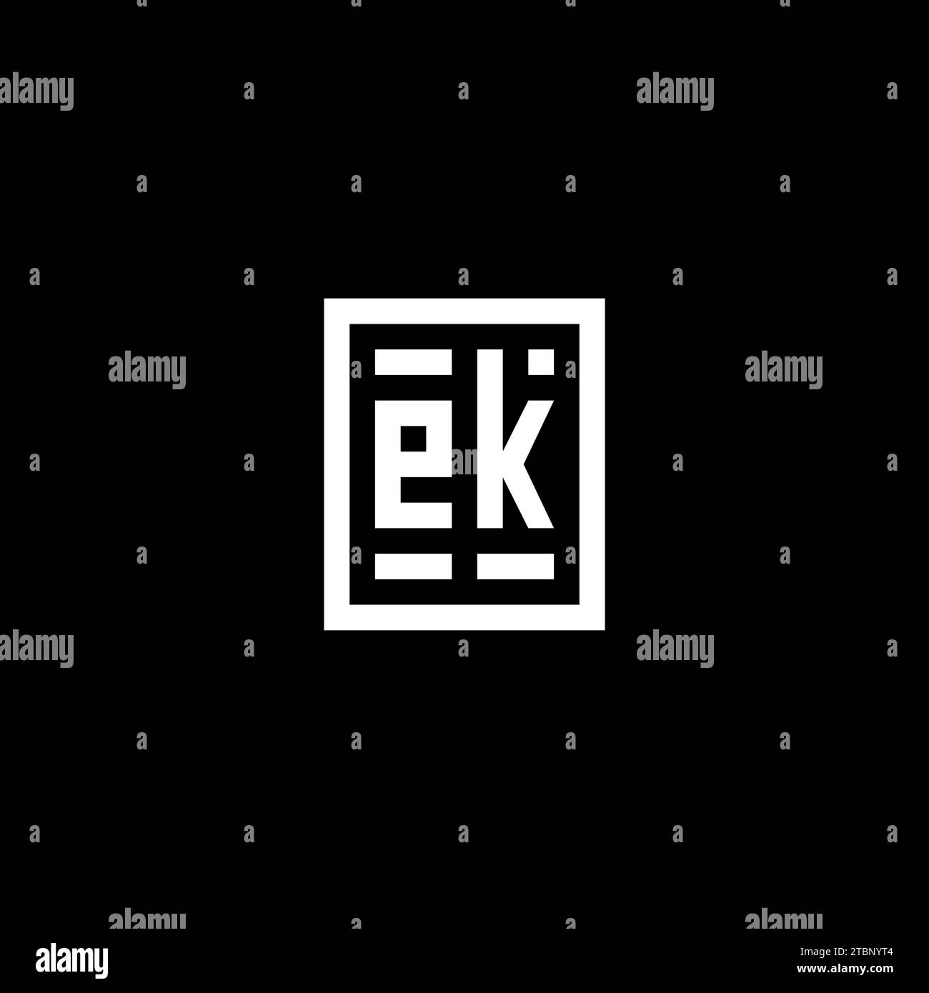 EK initial logo with square rectangular shape style design ideas Stock ...