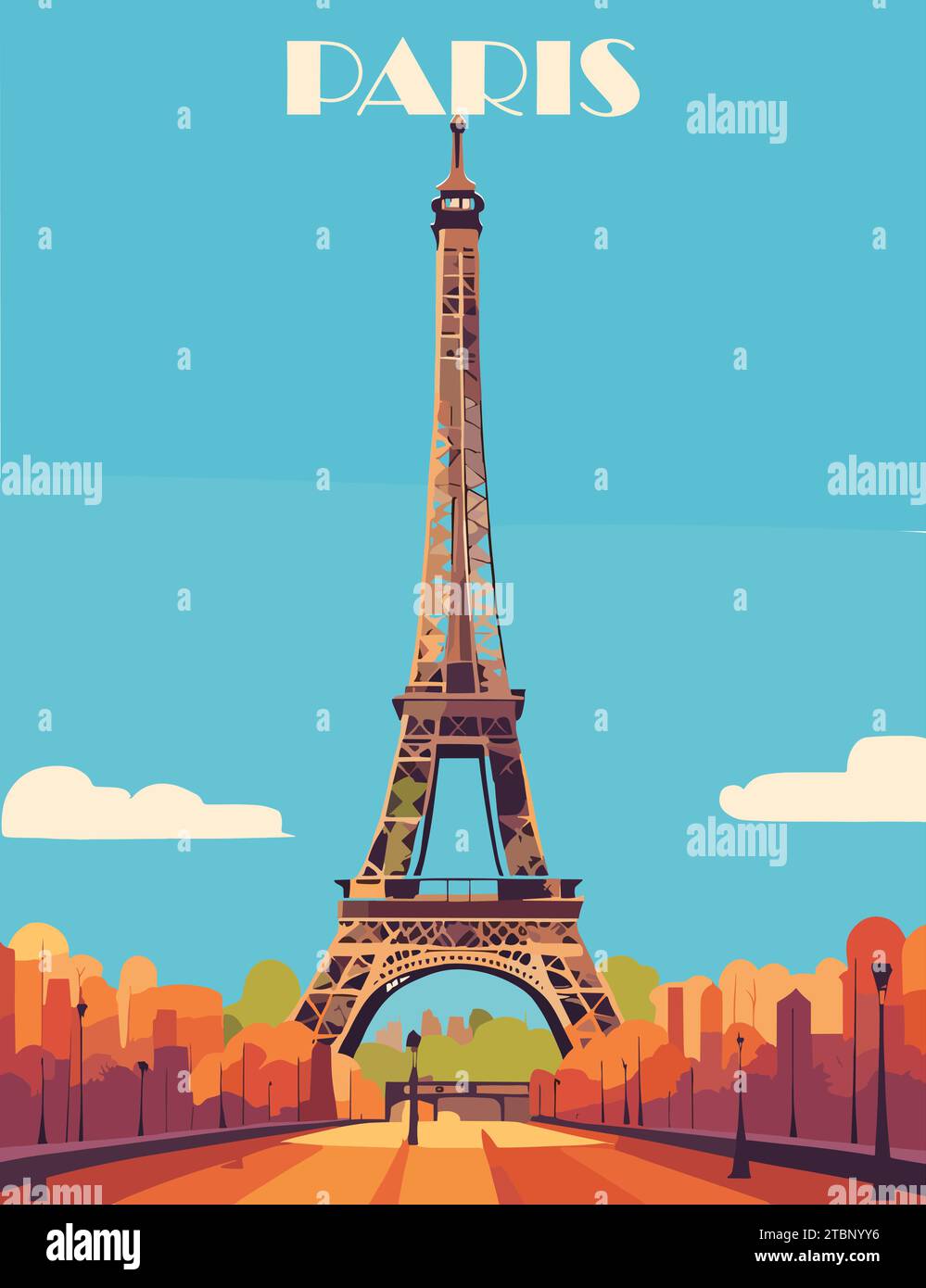 Paris, France Travel Poster in retro style vector Stock Vector Image & Art - Alamy