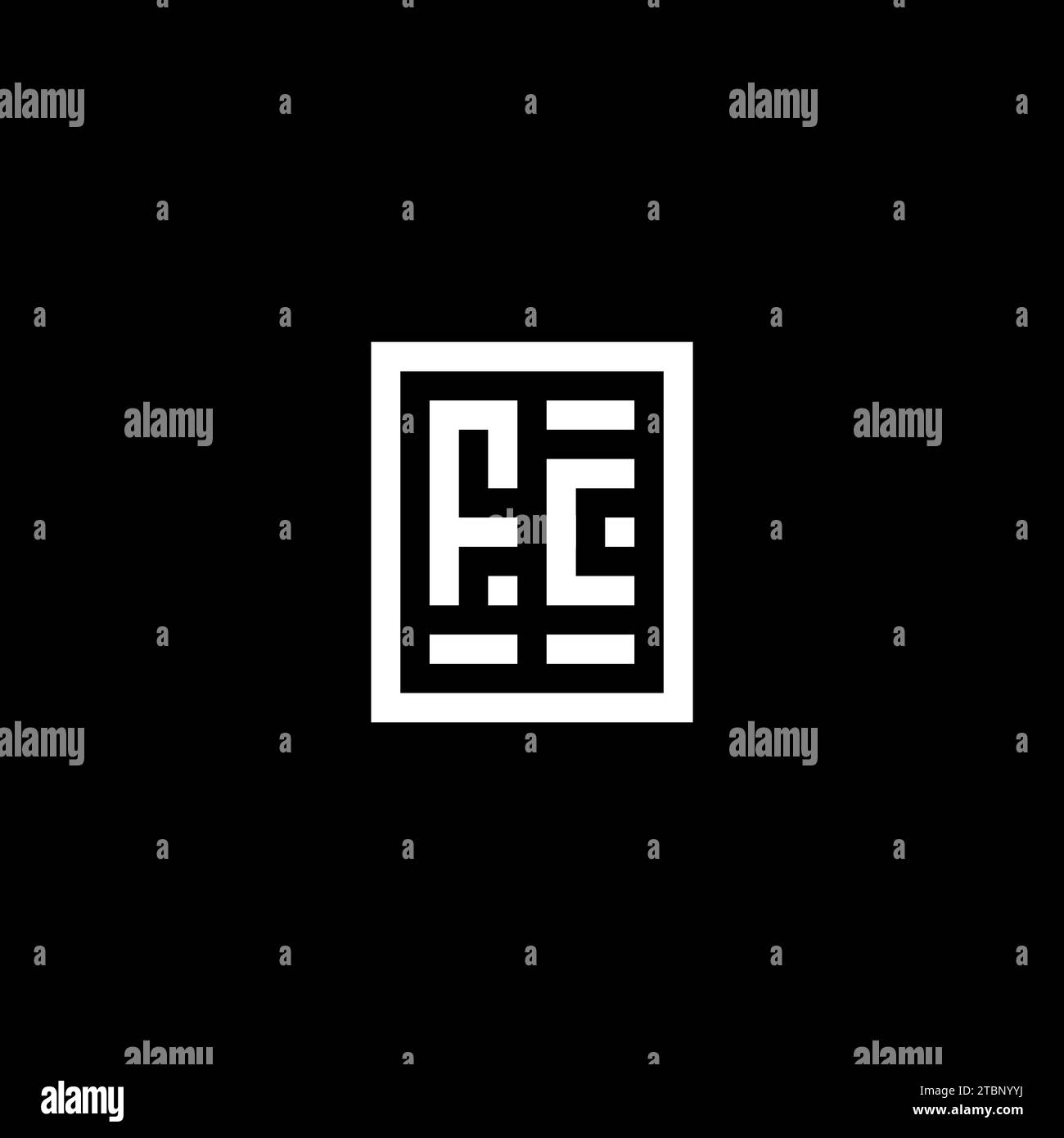 FC initial logo with square rectangular shape style design ideas Stock ...