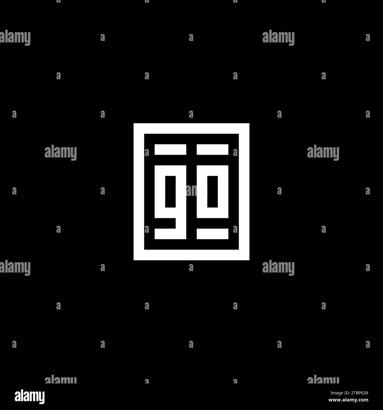 GO initial logo with square rectangular shape style design ideas Stock ...