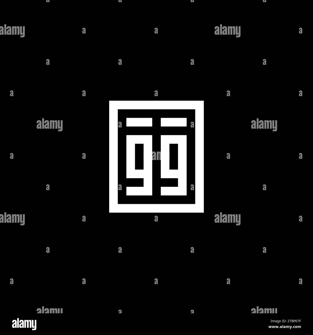 GG initial logo with square rectangular shape style design ideas Stock ...